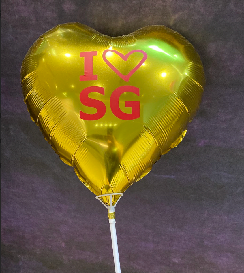 18" Heart Foil balloon on stick (FL18-HT-SK01) – Starships Flowers ...